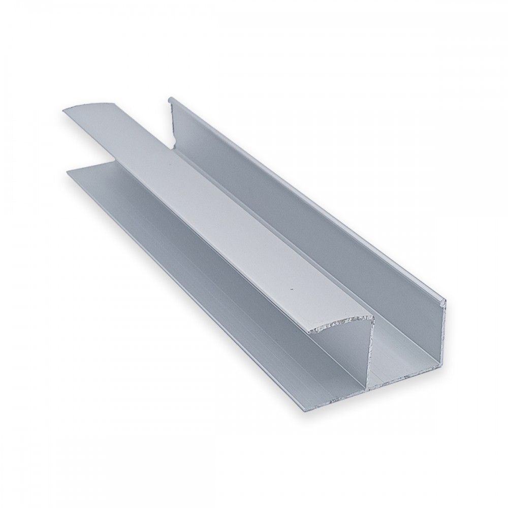 Wardrobe edge handle, U-shaped profile, for 18 mm board, matt chr