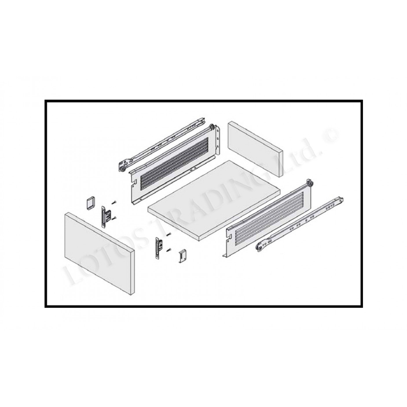 Sambox 150mm. SAMET 06L.303.30-45 - Drawer slides Lotos Trading