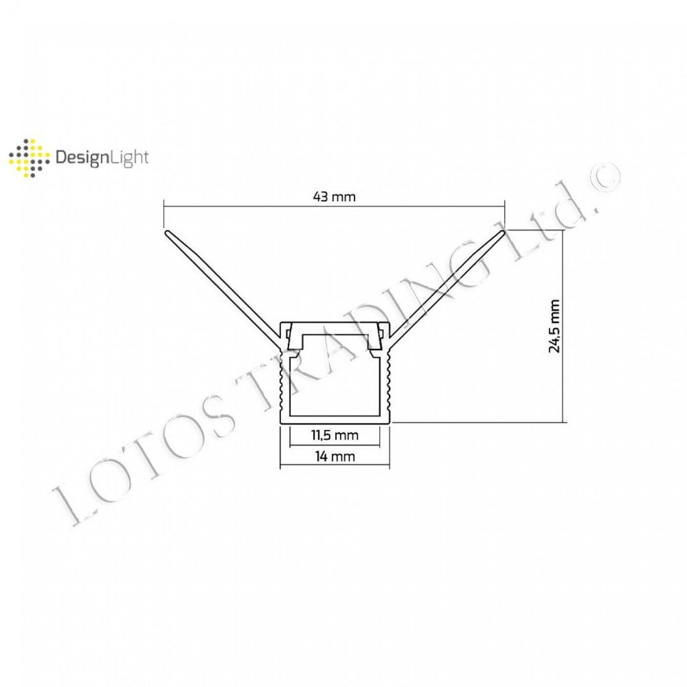 Aluminum profile for LED strip DEOLINE W - internal angle 31L.291