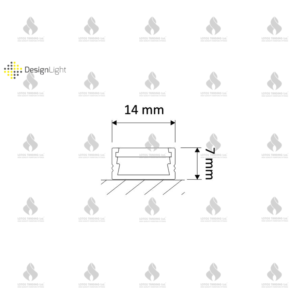 Алуминиев профил за LED лента 7x14 LINE MINI 31L.252.01-05 - Осве